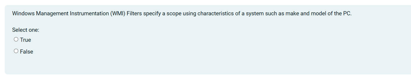 Solved Windows Management Instrumentation (WMI) Filters | Chegg.com
