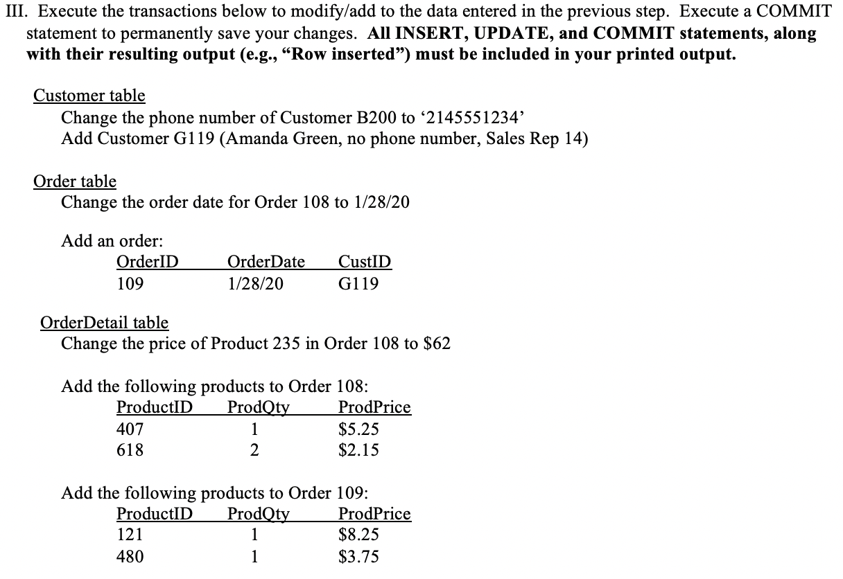 INSY 3304 This project must be completed using an | Chegg.com