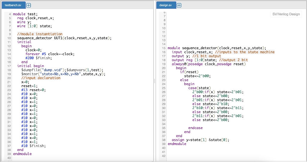 Solved how do I change this code from detecting 101 to | Chegg.com