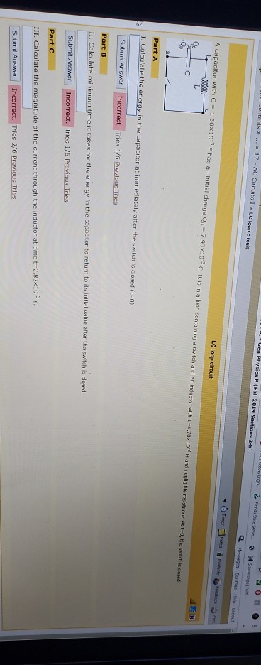 Solved L e nts ...17 - AC Circuits Gen Physics B (Fall 2019 | Chegg.com