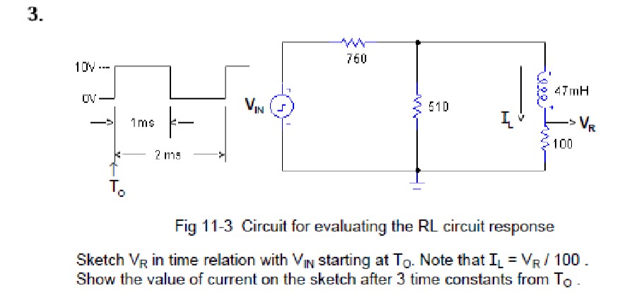Solved Fig 11-3 Circuit for evaluating the RL circuit | Chegg.com