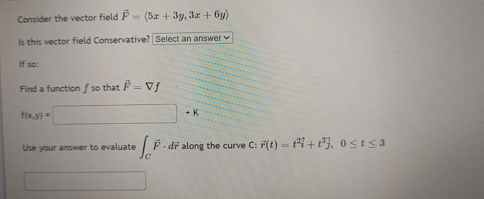 Solved Consider the vector field F= 5x+3y,3x+6y Is this | Chegg.com