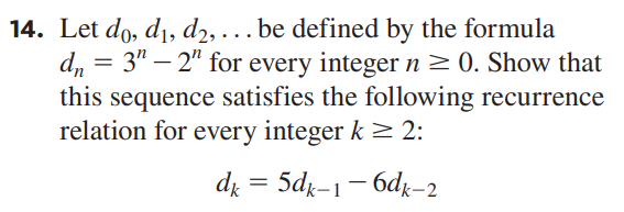 4. Let d0,d1,d2,… be defined by the formula dn=3n−2n | Chegg.com