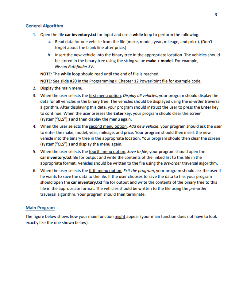 Solved Programming Assignment: Vehicle Tree Write a C++ | Chegg.com