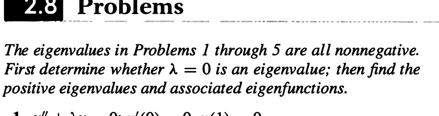 Solved The eigenvalues in Problems 1 through 5 are all | Chegg.com
