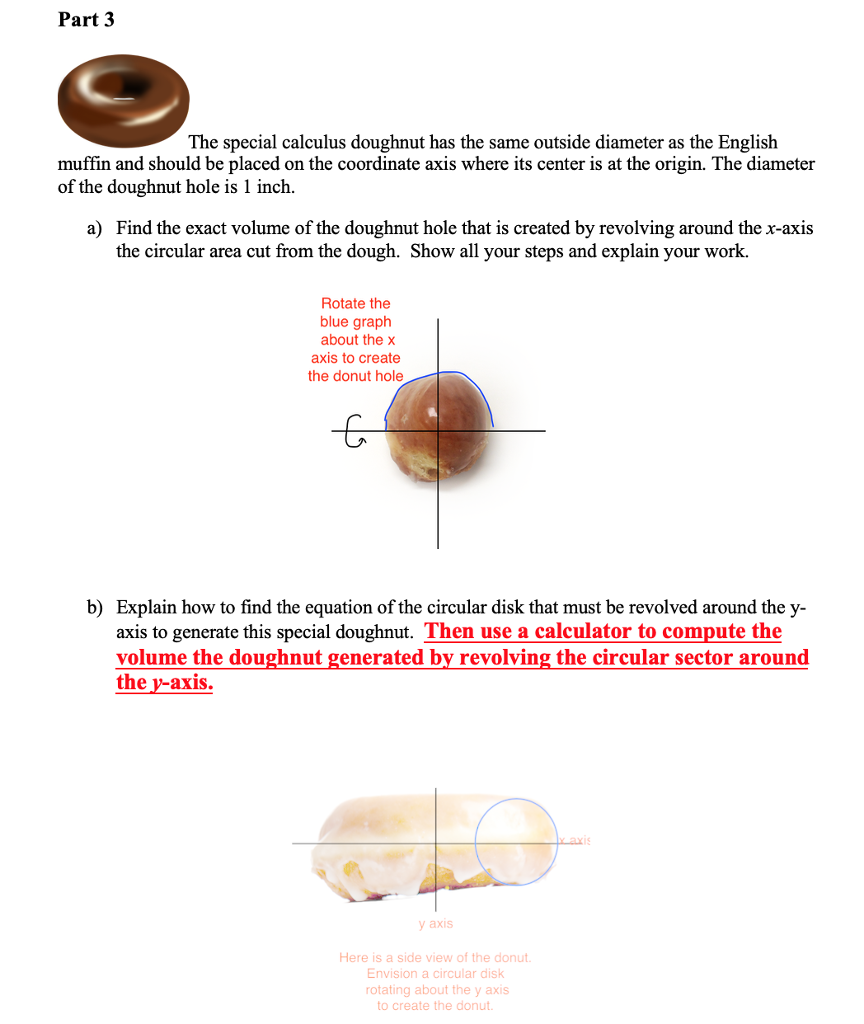 Solved Part 3 The special calculus doughnut has the same | Chegg.com