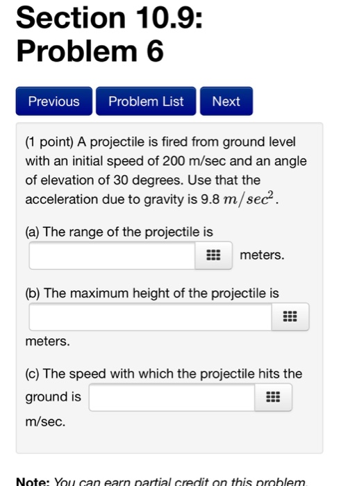 Solved A projectile is fired from ground level with an | Chegg.com