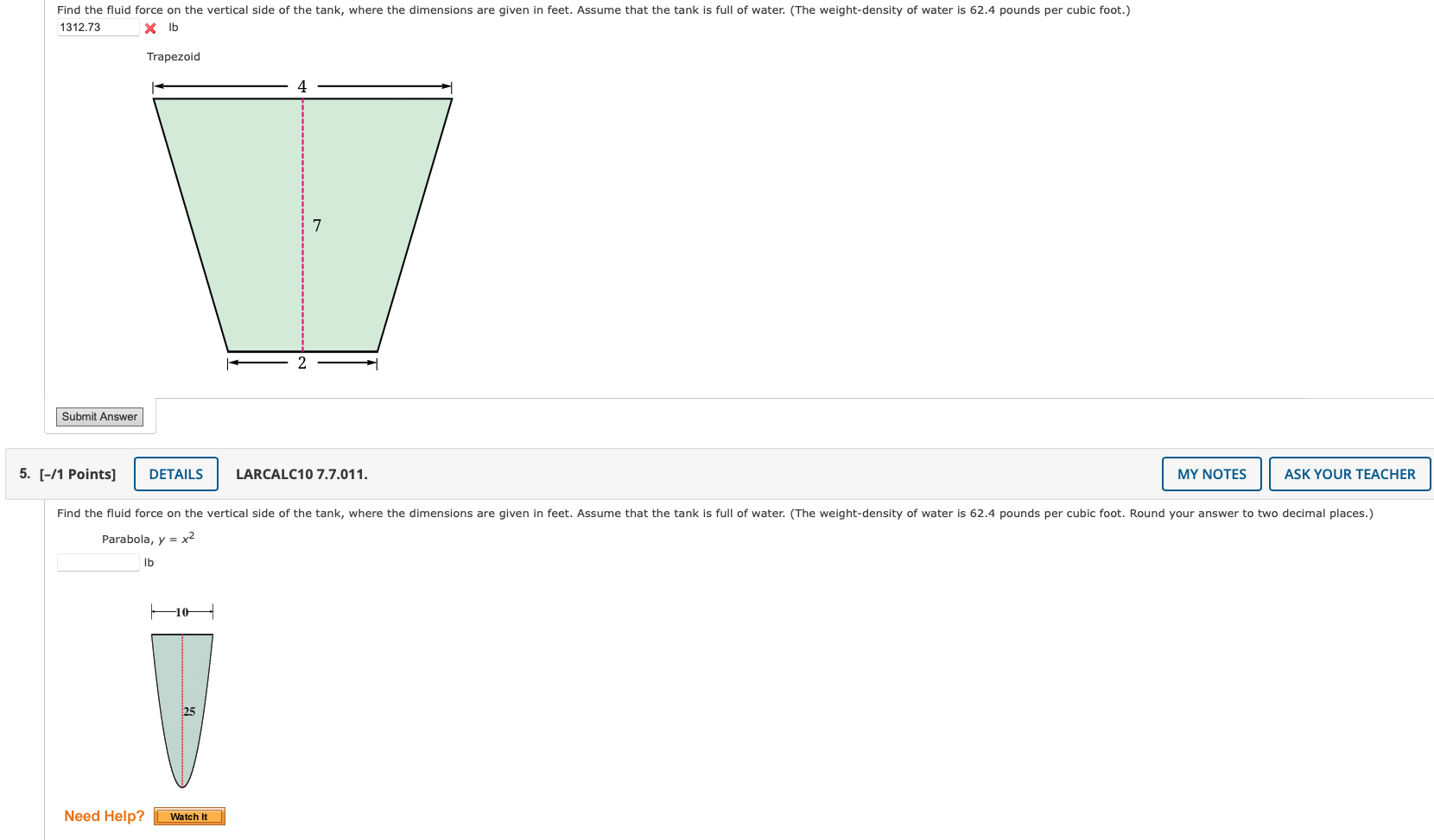 Solved Find the fluid force on the vertical side of the | Chegg.com