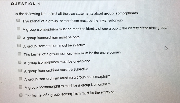 Solved QUESTION 1 In the following list, select all the true | Chegg.com