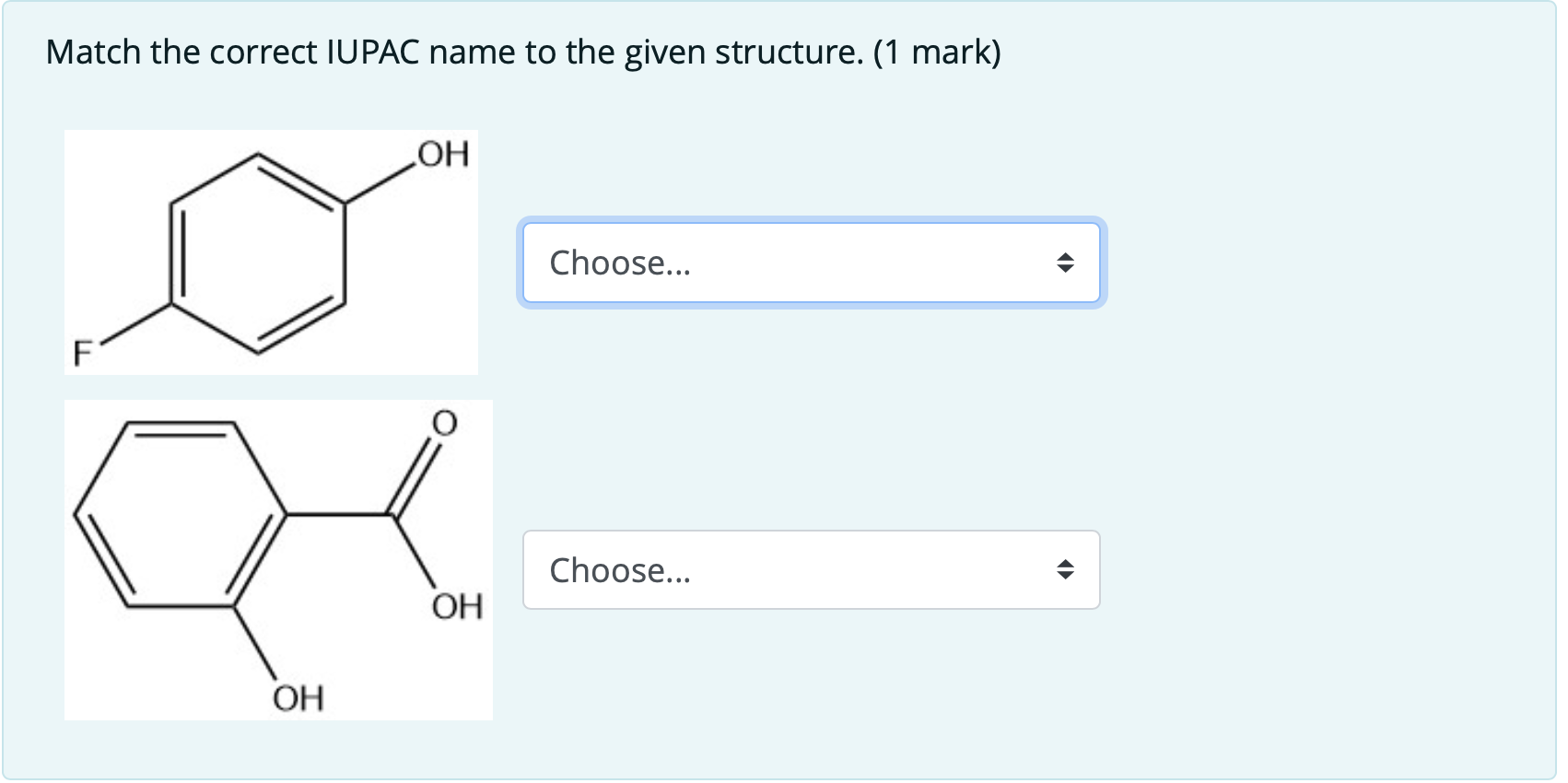 Solved Match the correct IUPAC name to the given structure. | Chegg.com