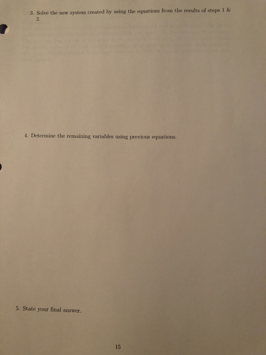 Solved 2 5 Solving Systems With 3 Variables When Solving Chegg