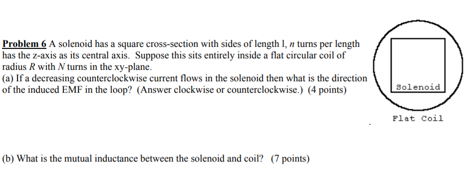 Solved Problem 6 A Solenoid Has A Square Cross Section With