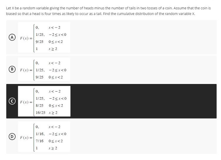 Solved Let X be a random variable giving the number of heads | Chegg.com