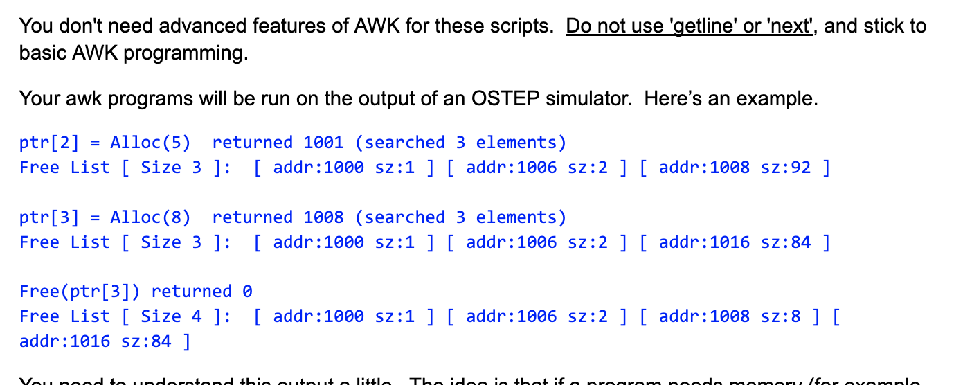 Solved You don't need advanced features of AWK for these | Chegg.com