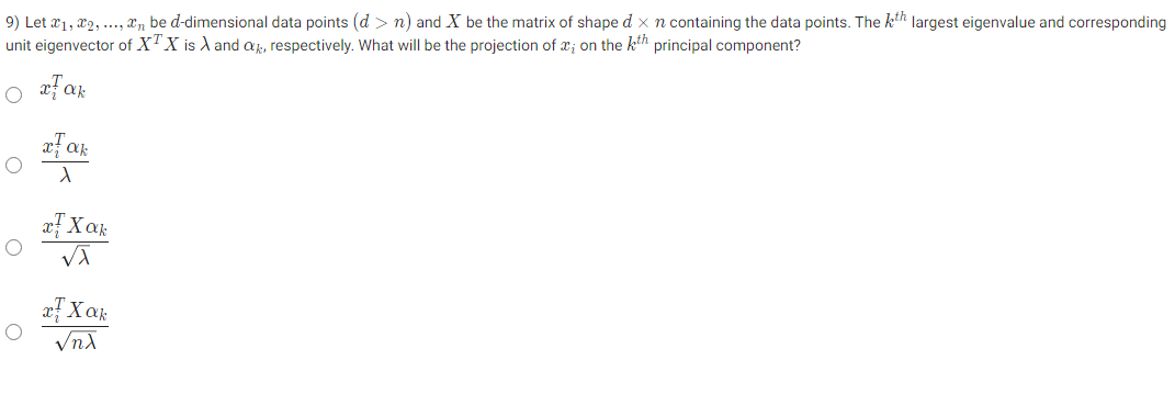 Solved 9) Let x1,x2,…,xn be d-dimensional data points (d>n) | Chegg.com