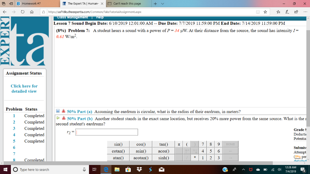 Solved B Homework #7 ta The Expert TA | Human- X Can't reach | Chegg.com