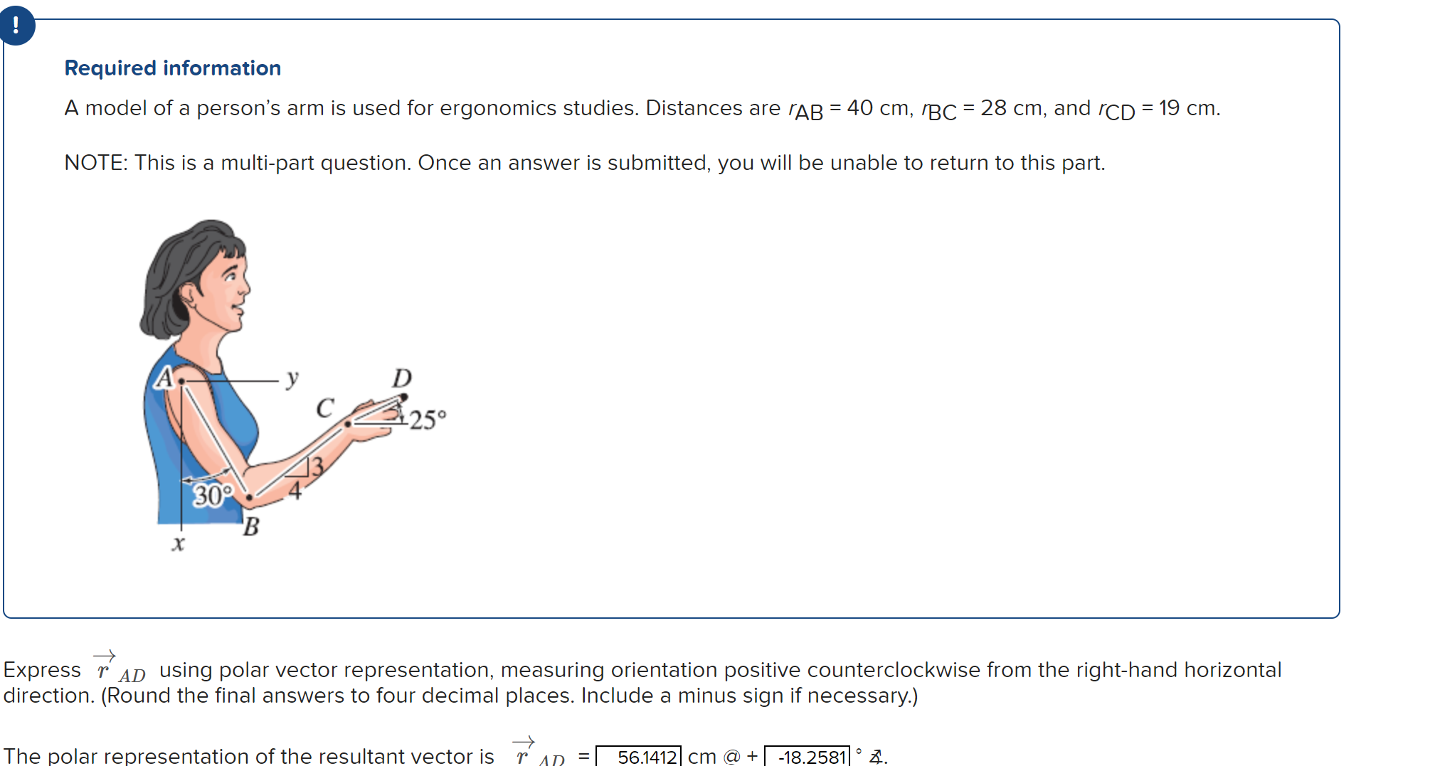 Solved using polar vector representation, measuring | Chegg.com