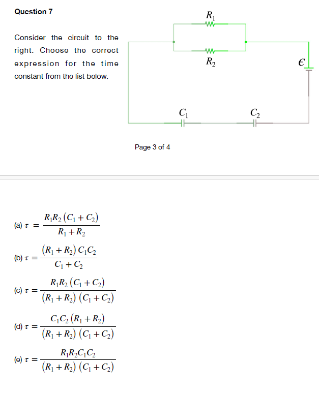 Solved Question 7Consider the circuit to theright. Choose | Chegg.com