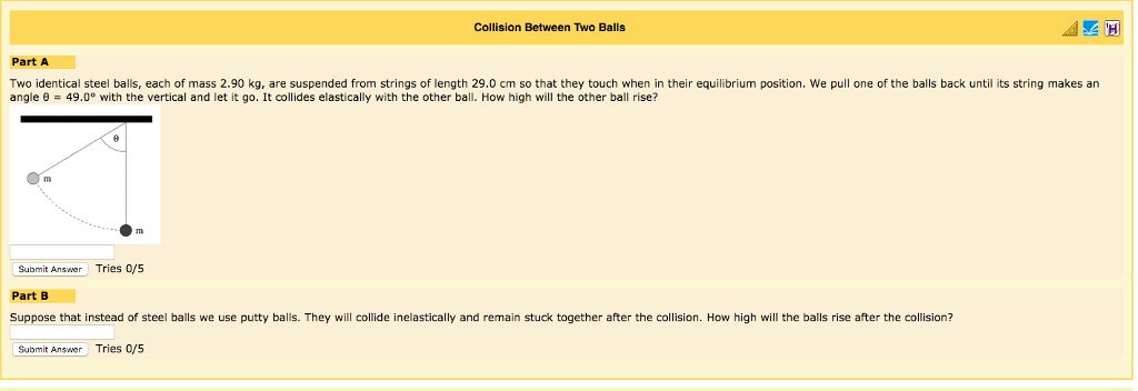 Solved Collision Between Two Balls Part A Two identical | Chegg.com
