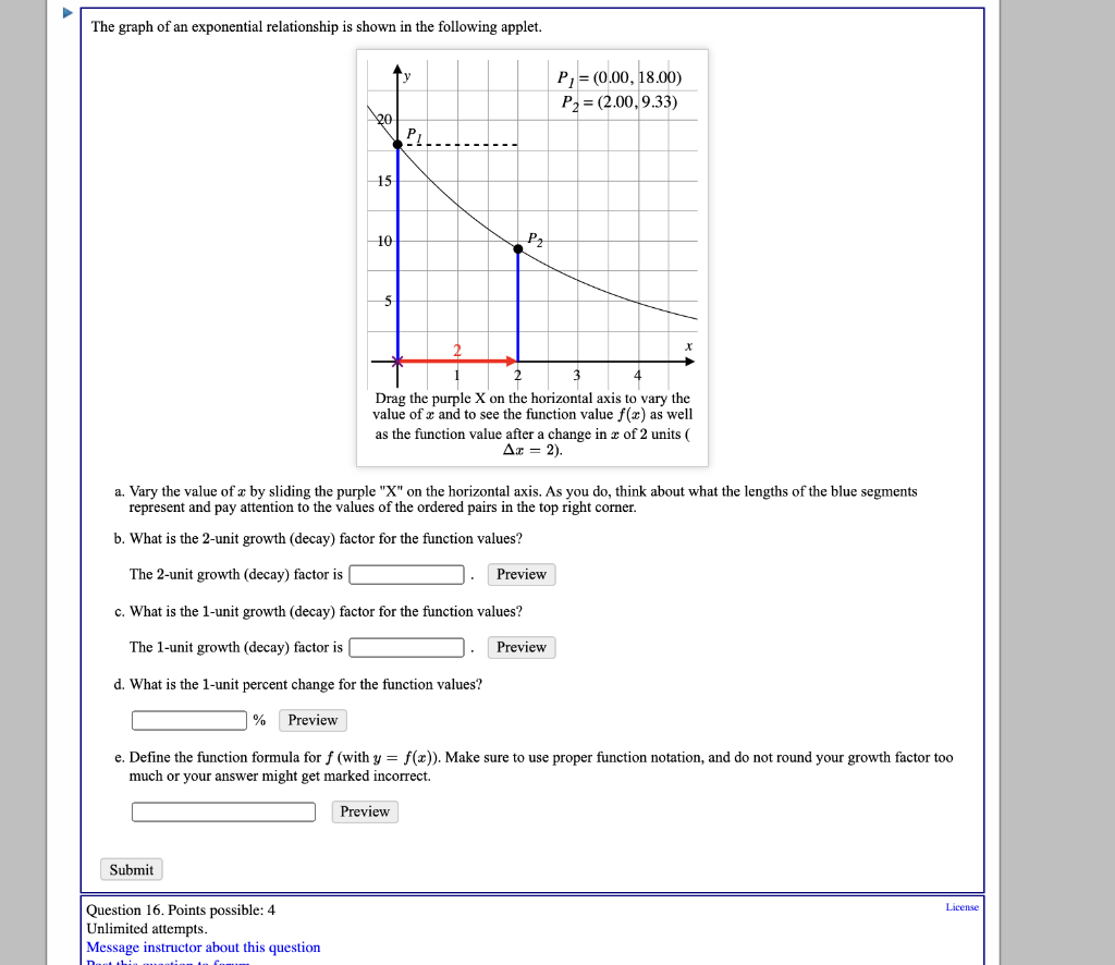 Solved The graph of an exponential relationship is shown in | Chegg.com