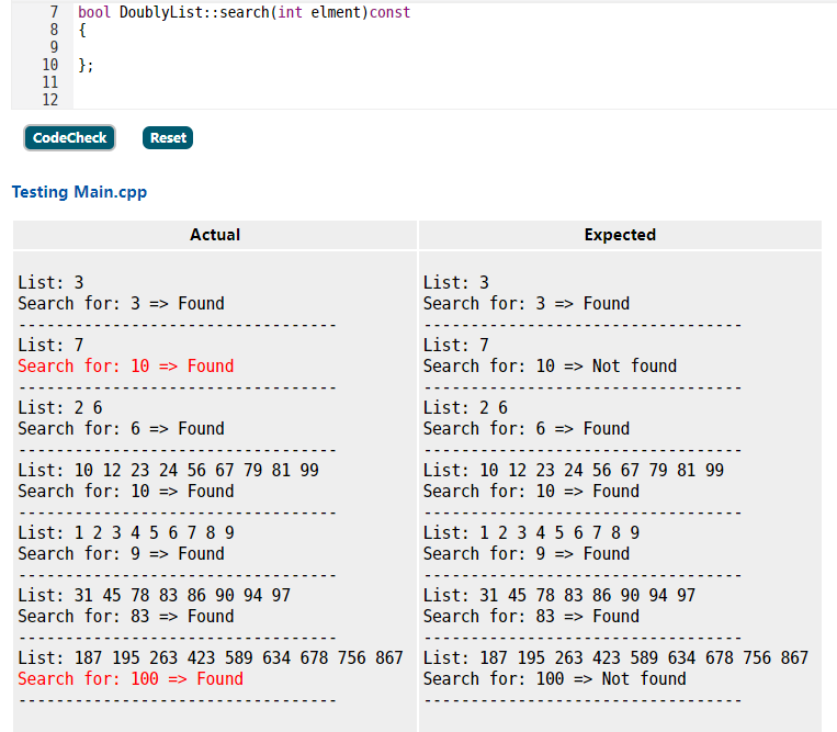 Solved Write the definition of the function search() as a | Chegg.com