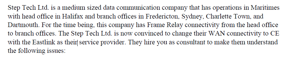 Step Tech Ltd. is a medium sized data communication | Chegg.com