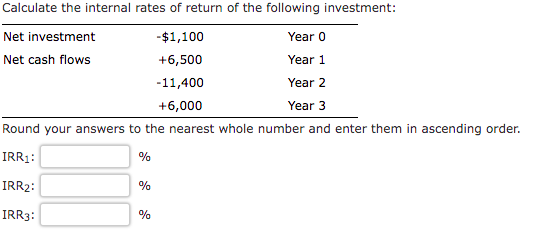 Solved Calculate the internal rates of return of the | Chegg.com