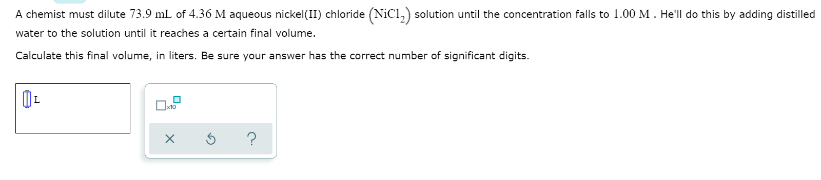 Solved ution until the concentration falls to 1.00 M . He'll | Chegg.com