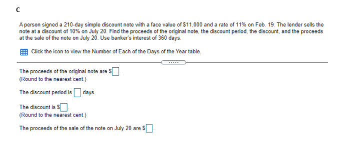 Solved Part 1 A Stan Van signed a simple discount note with | Chegg.com