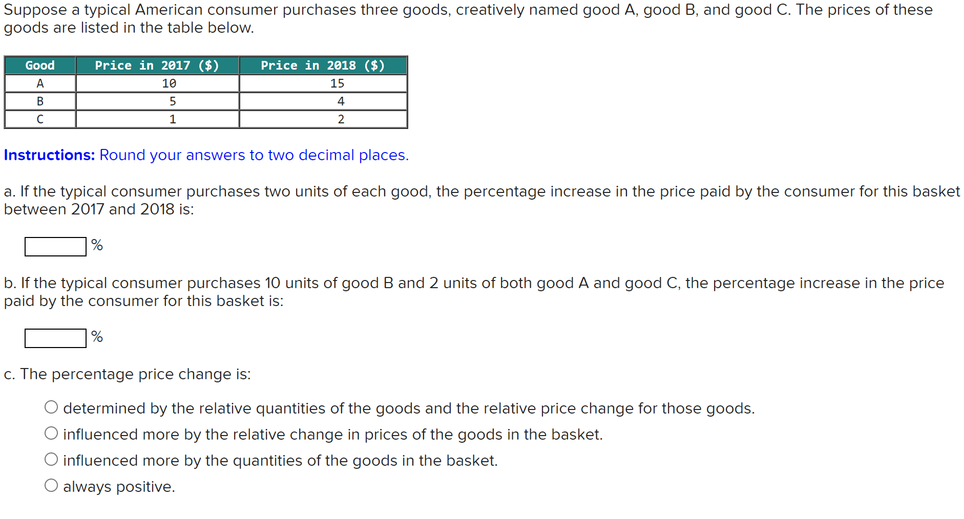 Solved Suppose a typical American consumer purchases three | Chegg.com