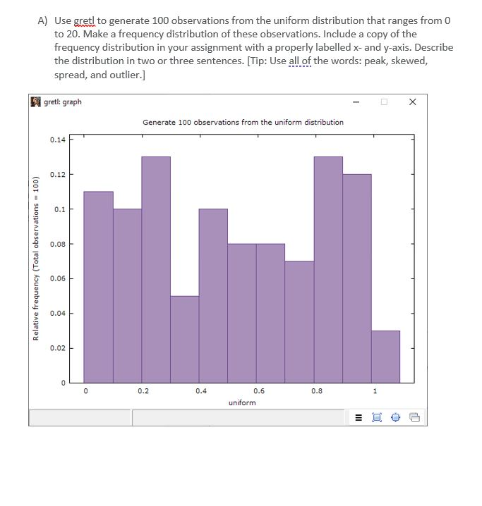 Solved A) Use gret! to generate 100 observations from the | Chegg.com