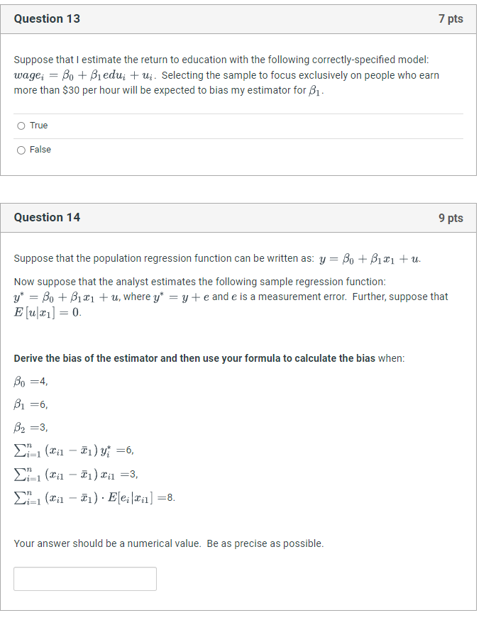Solved Suppose that I estimate the return to education with | Chegg.com