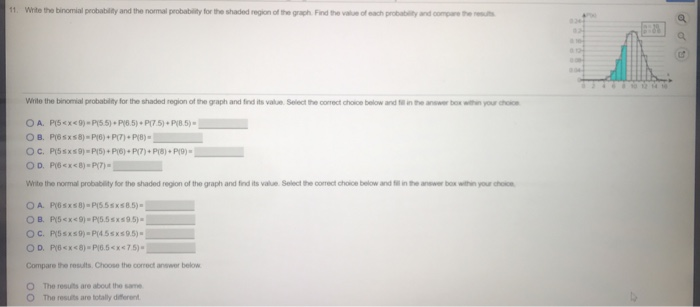 Solved 11. Write the binomial probability and the normal | Chegg.com