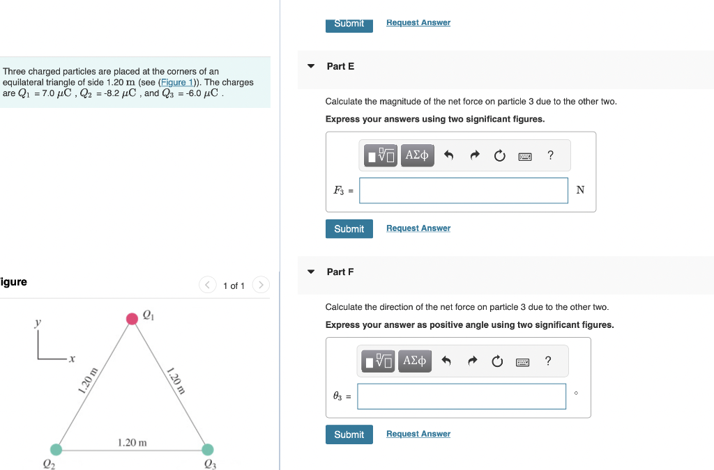 Solved Three charged particles are placed at the corners of | Chegg.com