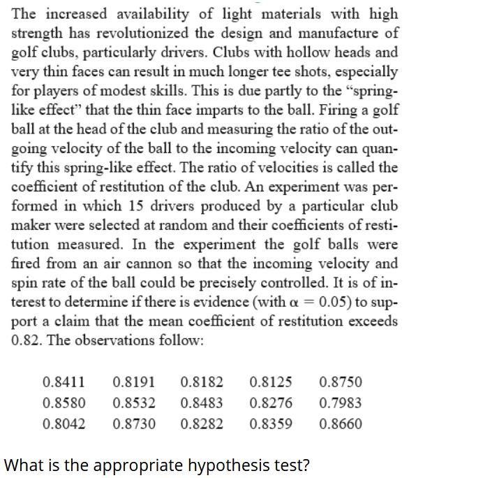 Solved The increased availability of light materials with | Chegg.com