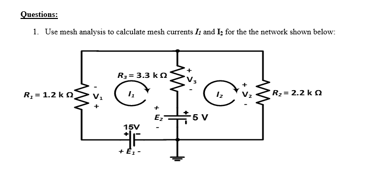 Questions:Use mesh analysis to calculate mesh | Chegg.com
