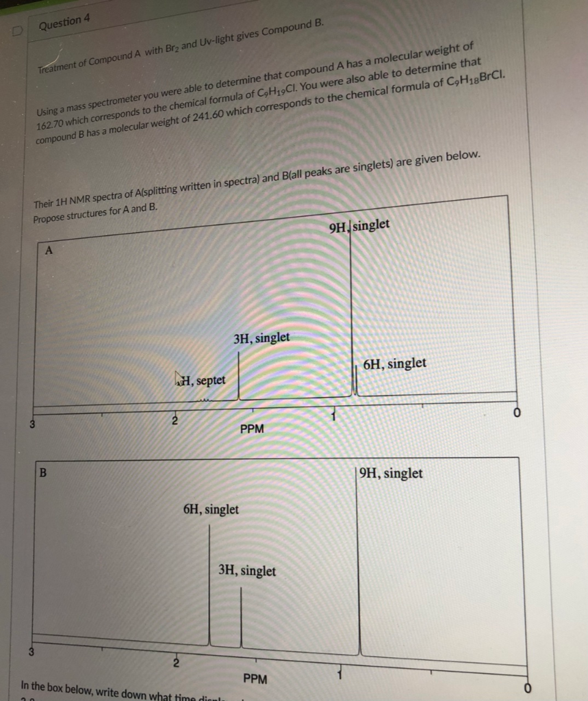 treatment of compound a with br2 and uv light gives | Chegg.com