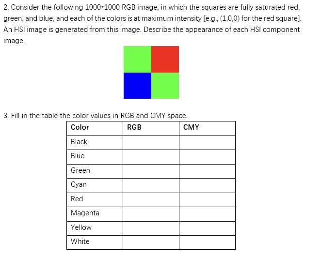 Solved 2. Consider the following 1000∗1000 RGB image, in | Chegg.com