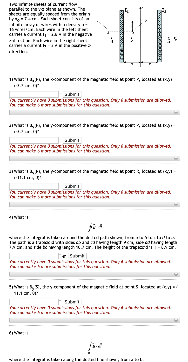 Solved Two infinite sheets of current flow parallel to the | Chegg.com
