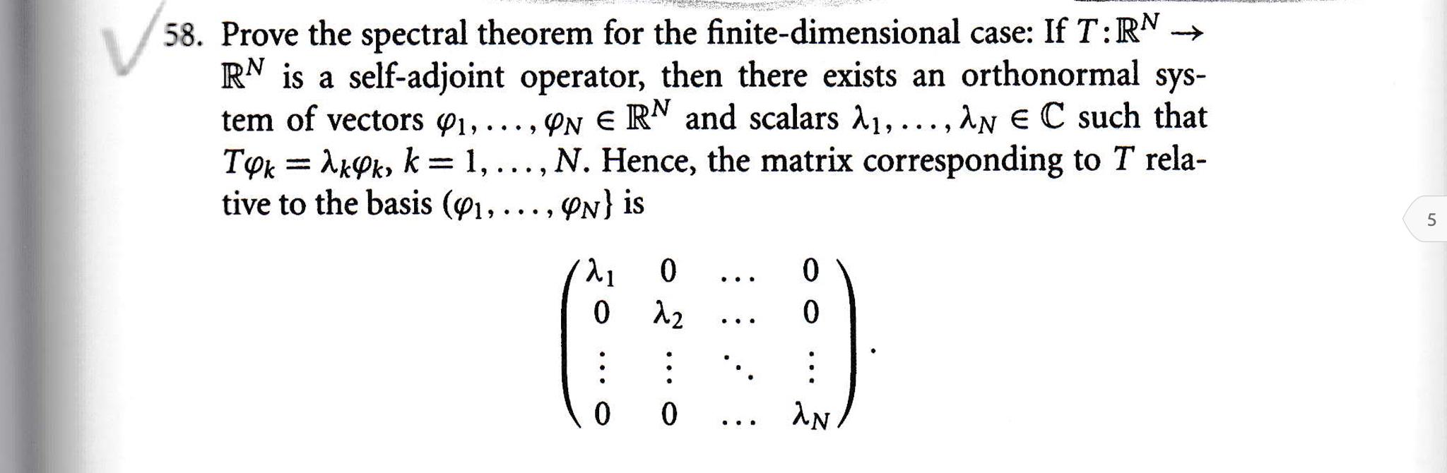 Solved 58. Prove the spectral theorem for the | Chegg.com