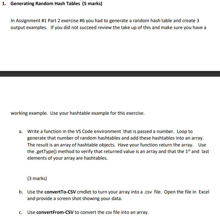 Solved Generating Random Hash Tables 5 Marks In Assignment 6069