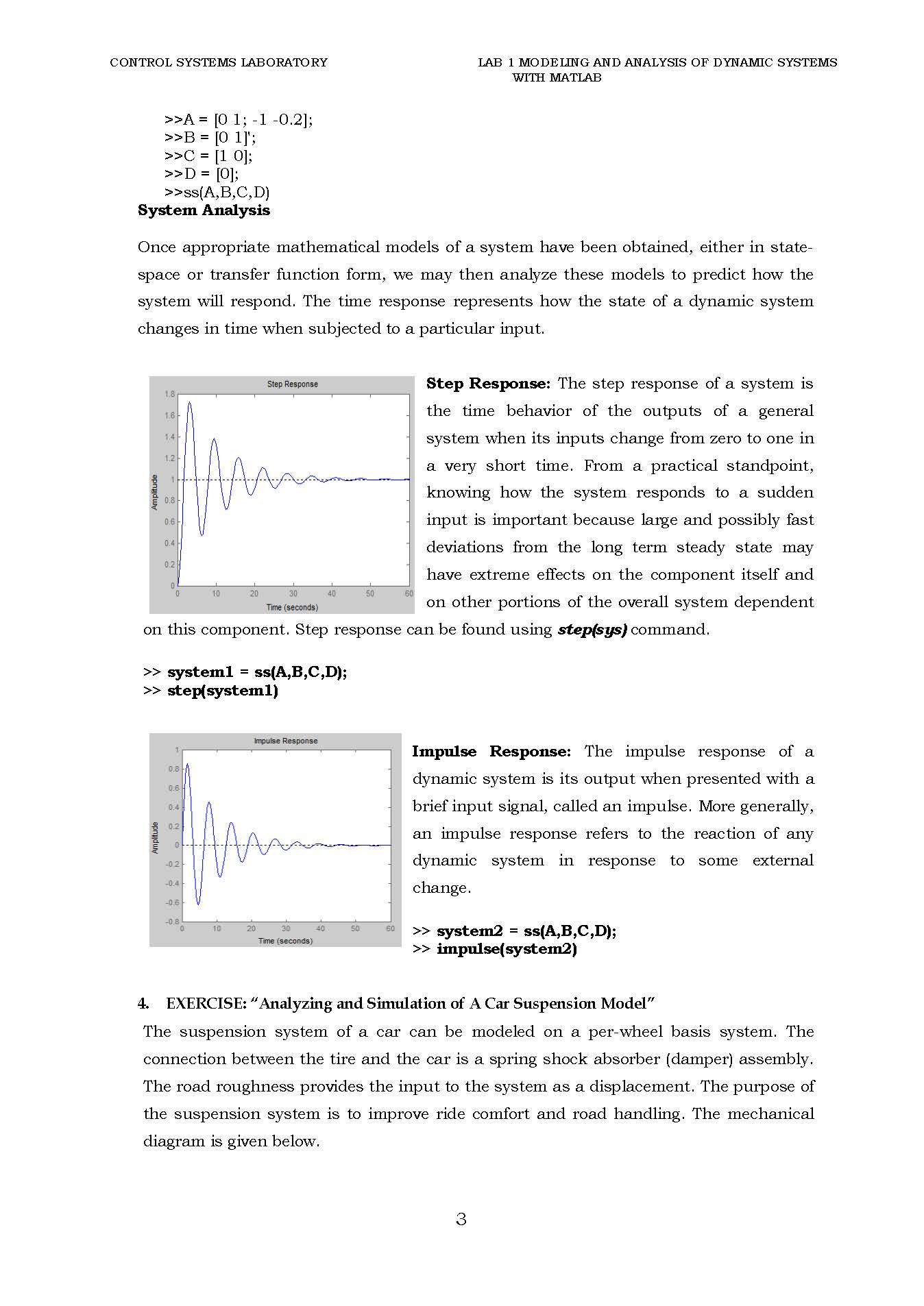 Solved LABORATORY 1: MODELING AND ANALYSIS OF DYNAMIC | Chegg.com