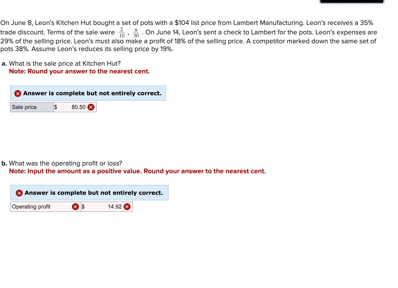 Solved On June 8, Leon's Kitchen Hut bought a set of pots | Chegg.com