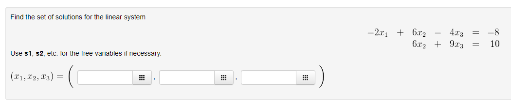 Solved Find the set of solutions for the linear system | Chegg.com