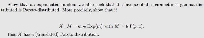 Solved Show that an exponential random variable such that | Chegg.com
