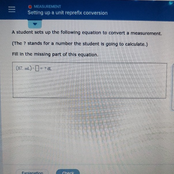 Solved O MEASUREMENT Setting up a unit reprefix conversion A | Chegg.com