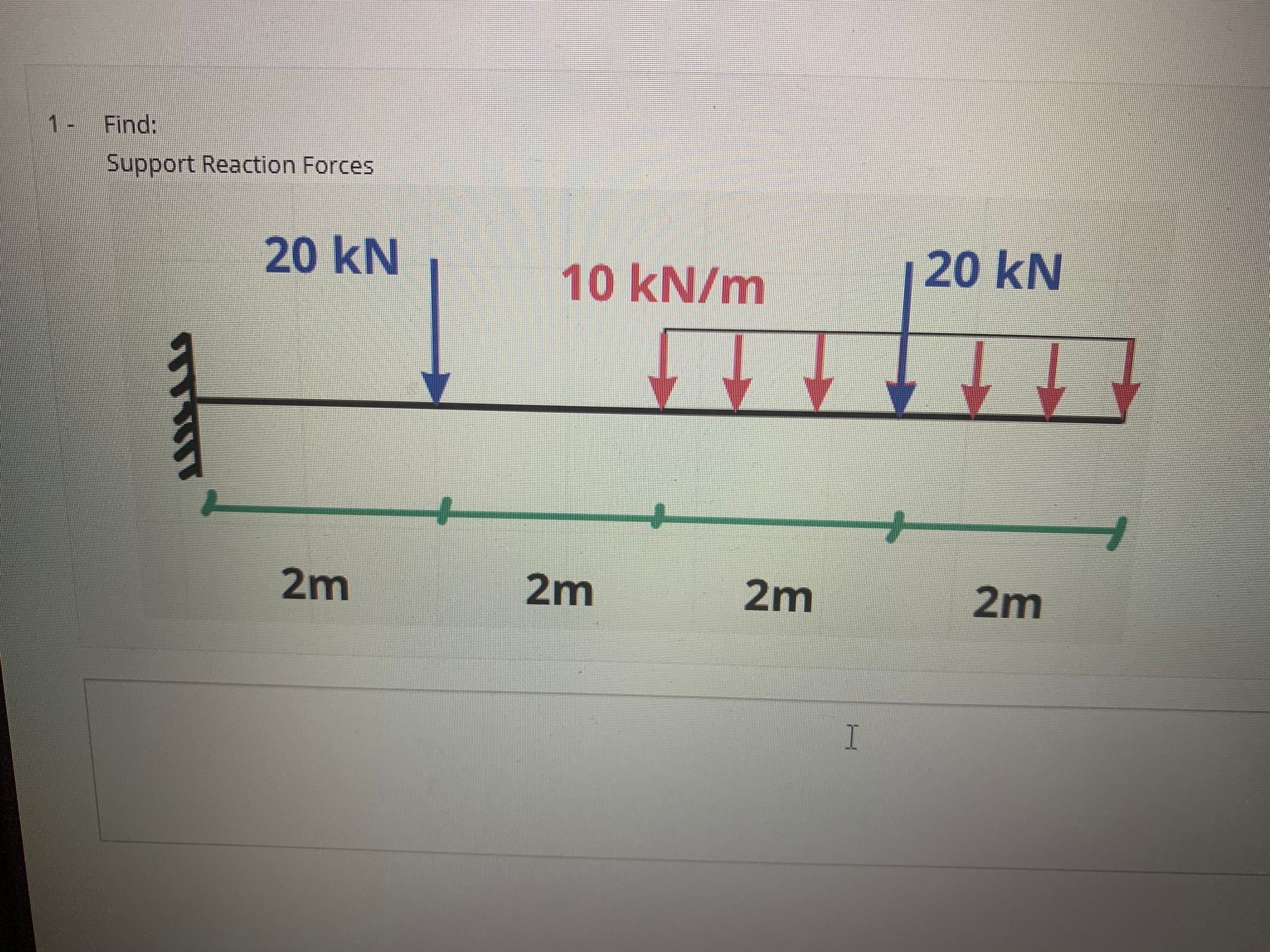 Solved 1 Find Support Reaction Forces