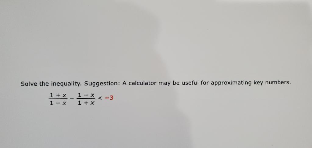Solved Solve the inequality. Suggestion: A calculator may be | Chegg.com