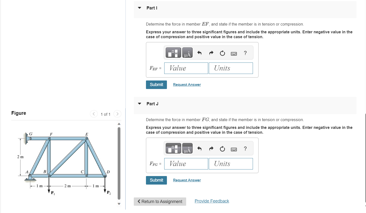 Solved In (Eigure 1),P1=18kN and P2=4kN. Determine the force | Chegg.com