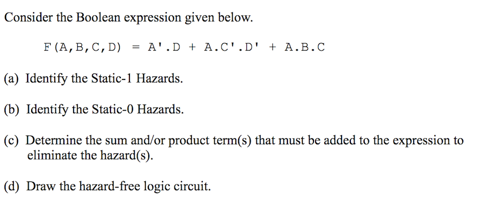 Solved Consider The Boolean Expression Given Below 7987